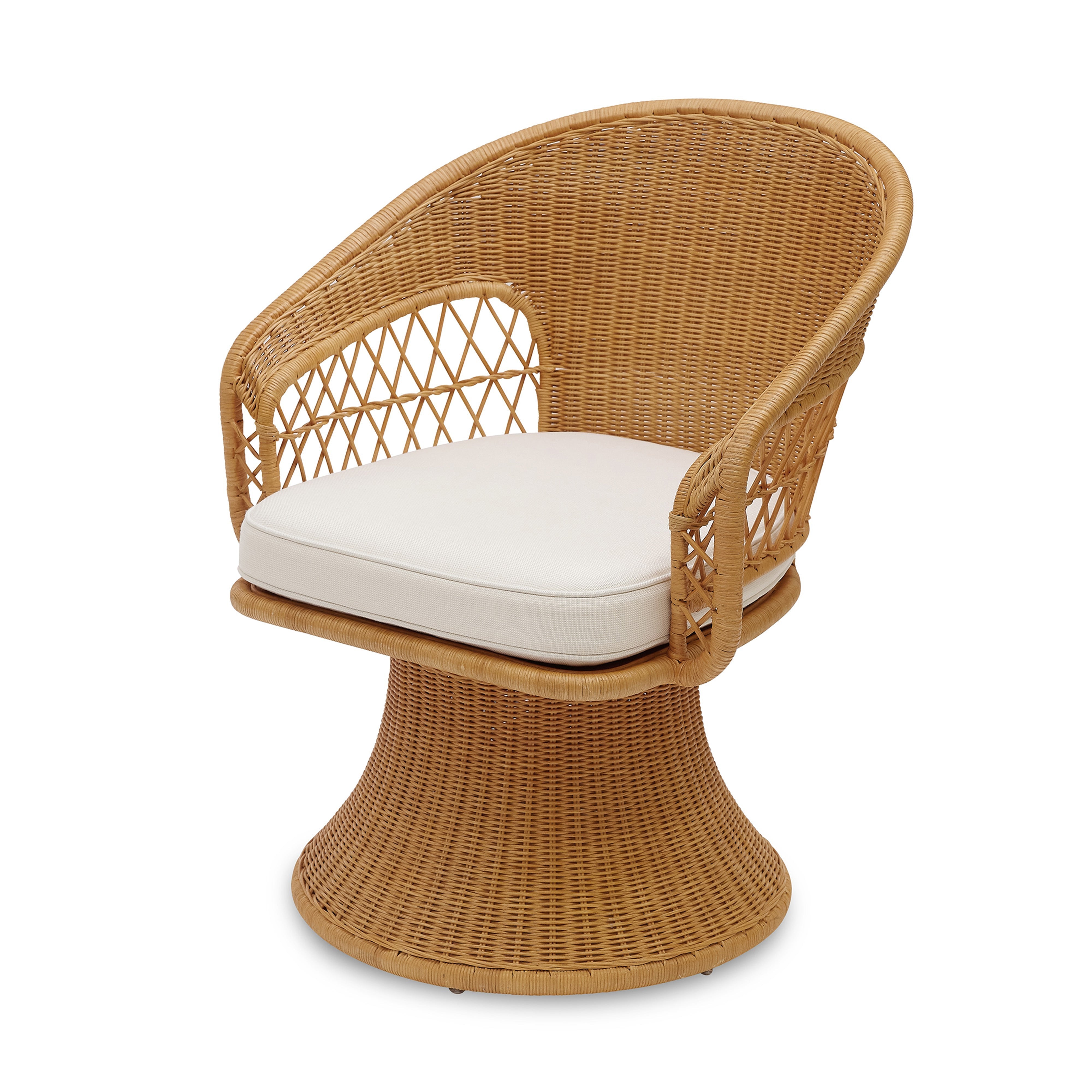 Amelia Petite Rattan Swivel Chair by Bunny Williams Home