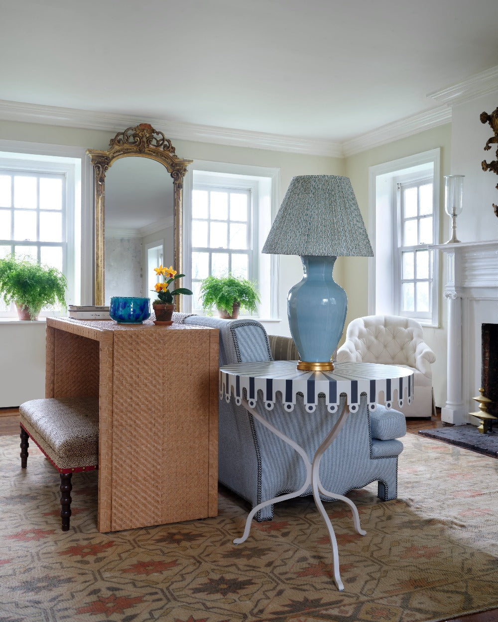 Scalloped Edge Cachepot (Turq/Blue - 5.5"H) – Bunny Williams Home