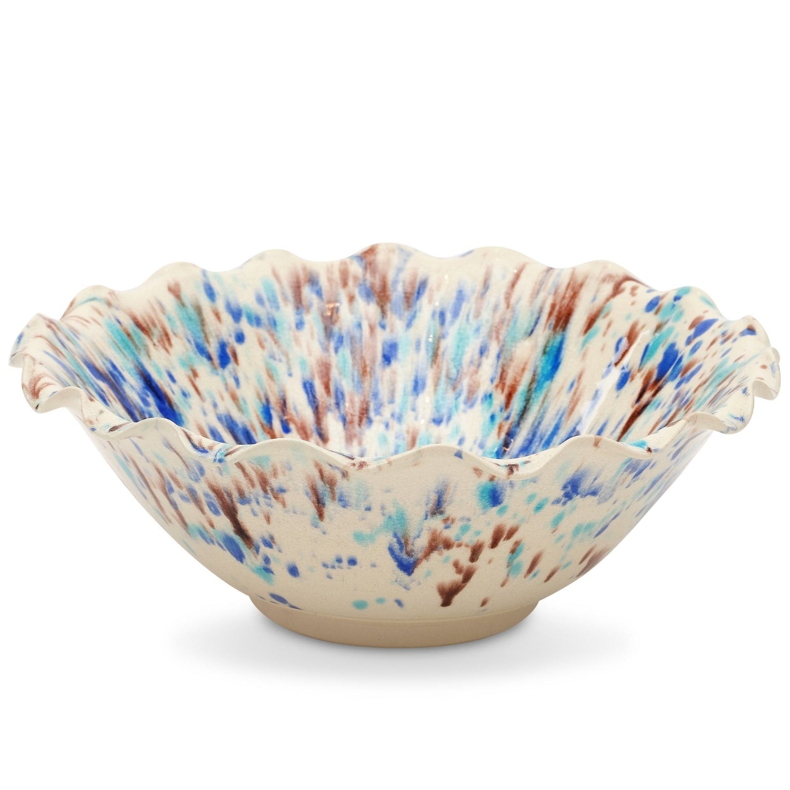 Ruffle Bowl (Ivory/Umber/Blues - 15") – Bunny Williams Home