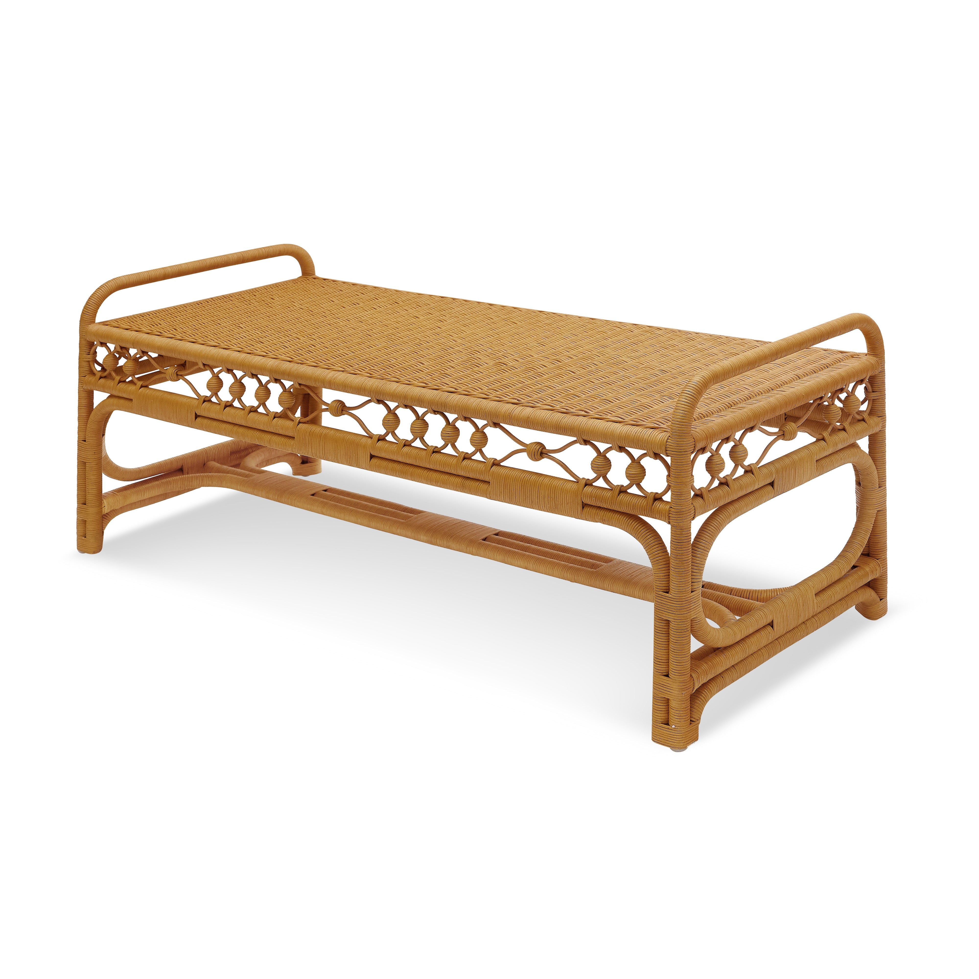 Carlisle Woven Rattan Bench by Bunny Williams Home