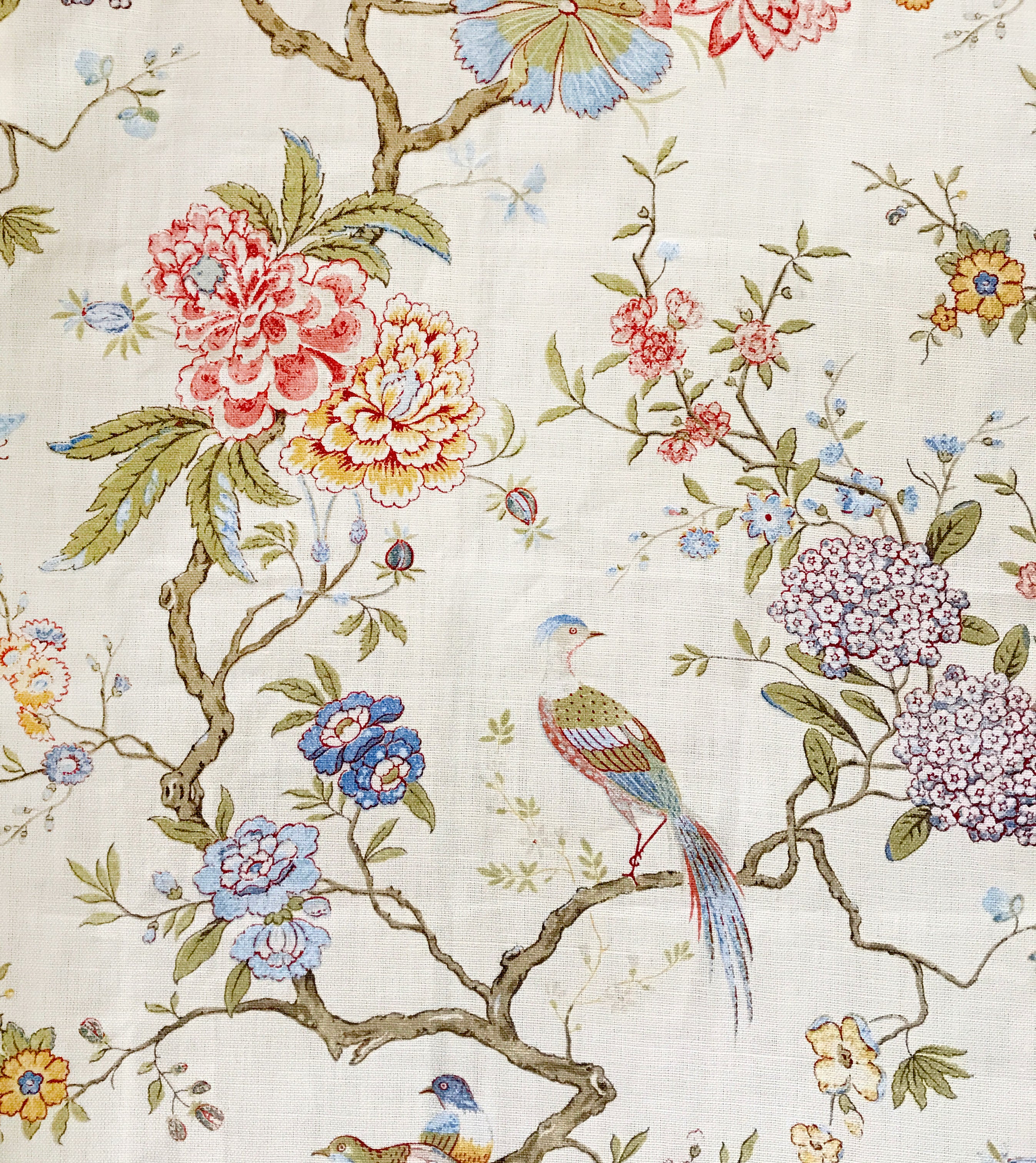 Stella Stool in Cream Chinoiserie by Bunny Williams Home