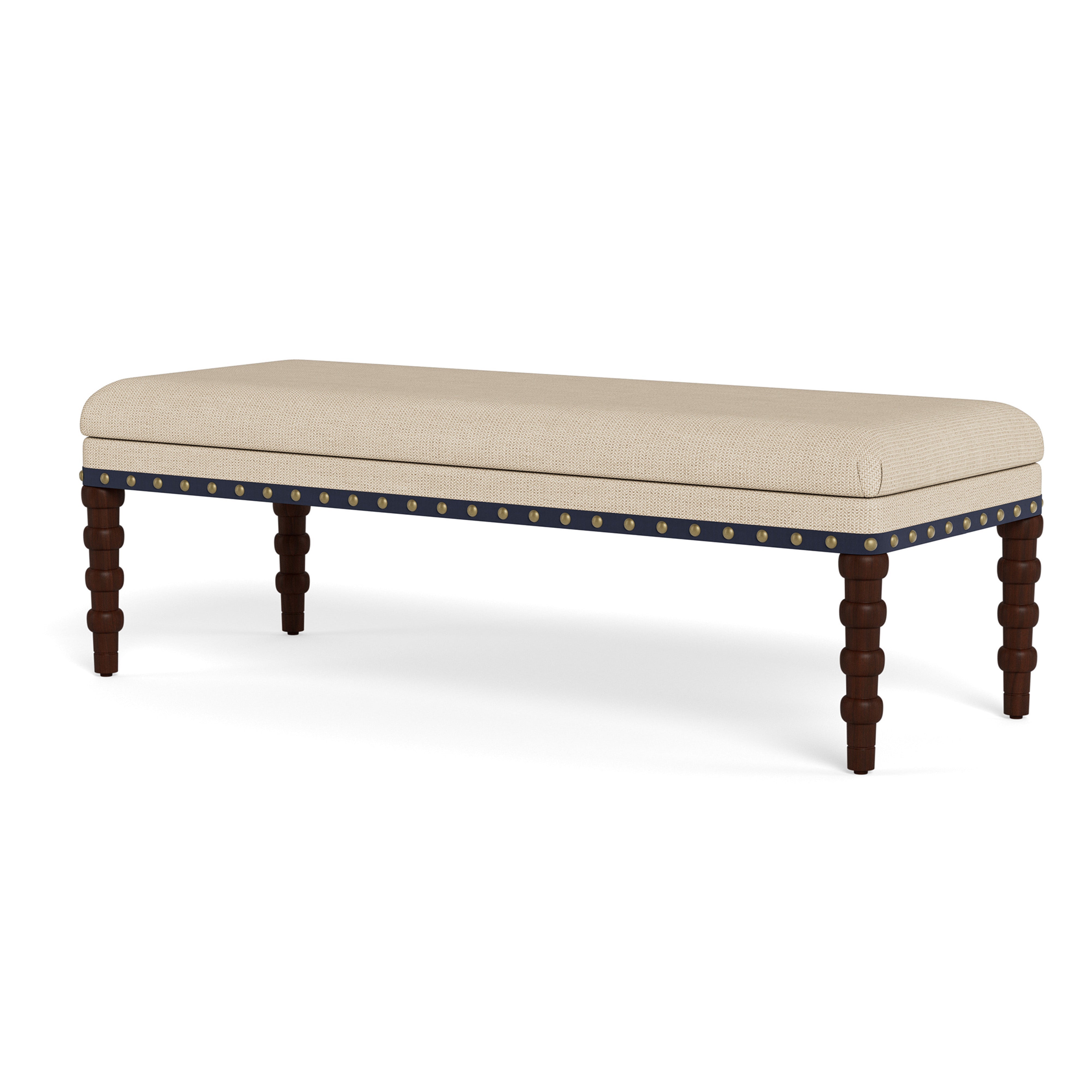 Navy Tape Bench - Made to Order Upholstery – Bunny Williams Home