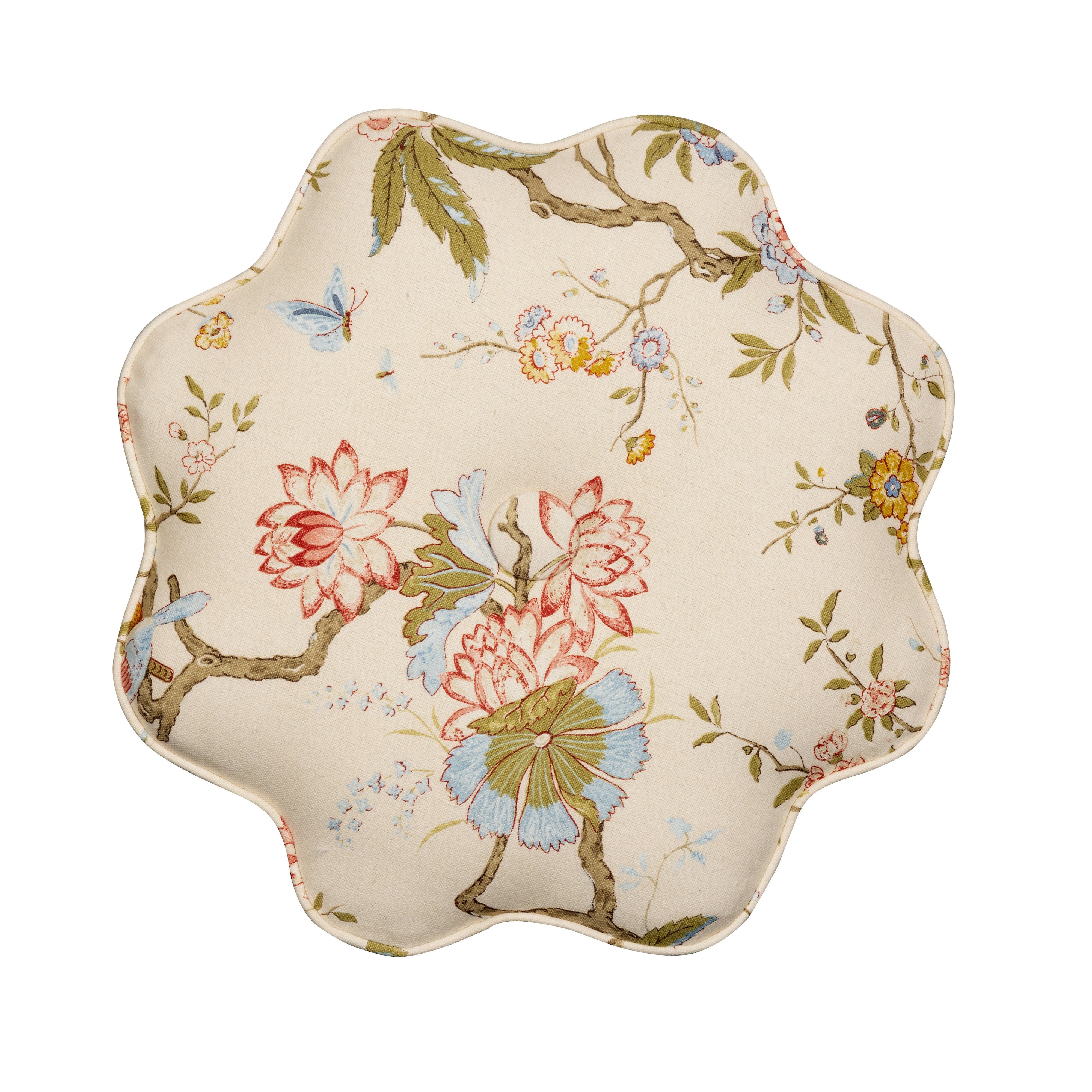 Stella Stool in Cream Chinoiserie by Bunny Williams Home